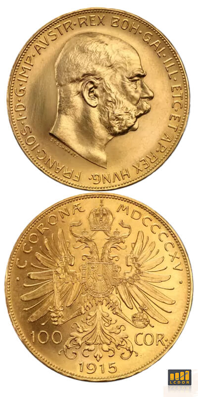 100 Couronnes Or Valeur | 100 Corona Gold | LCDOR